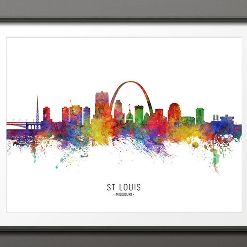 St Louis Skyline Missouri Cityscape Painting Art Print Poster - Etsy