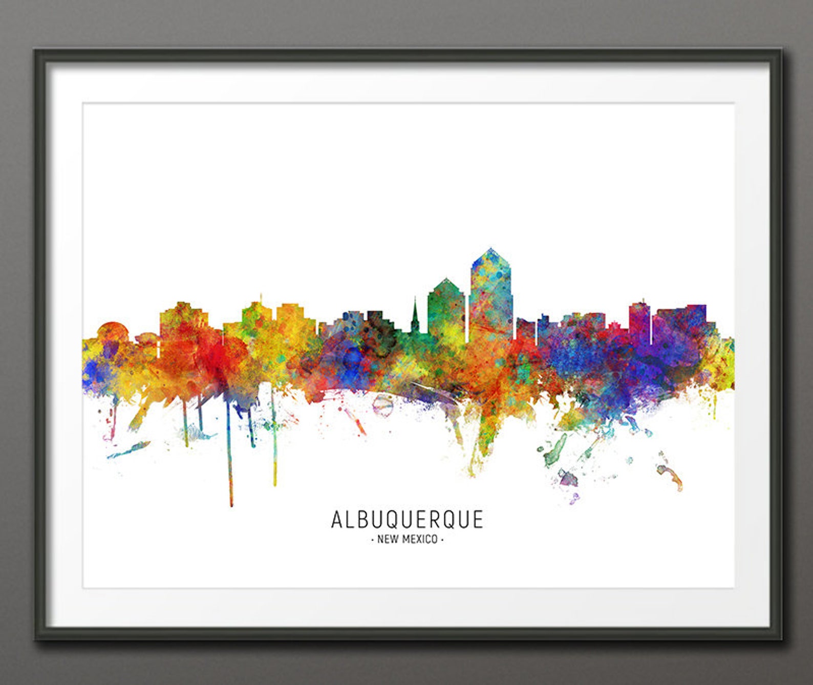 Albuquerque Skyline Albuquerque New Mexico Cityscape Art - Etsy