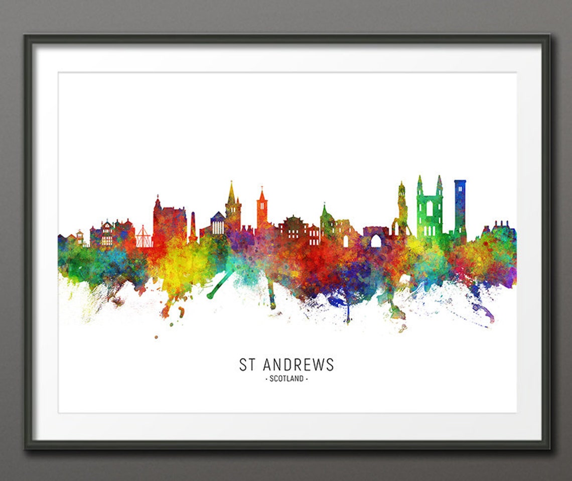 St Andrews Skyline, St Andrews Scotland Cityscape Art Print Poster ...