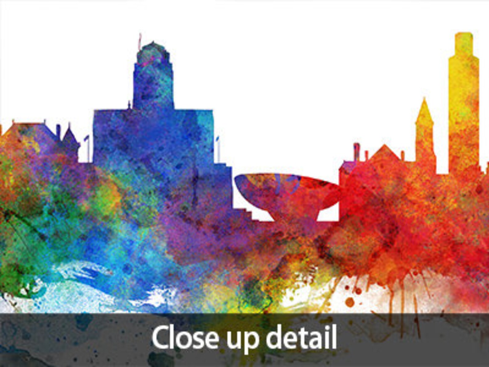 Albany Skyline, Albany New York Cityscape Art Print Poster (10425-3956 ...