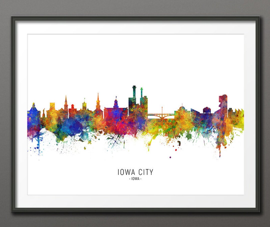 Iowa City Skyline, Iowa City Cityscape Art Print Poster (10457-3989) - Etsy