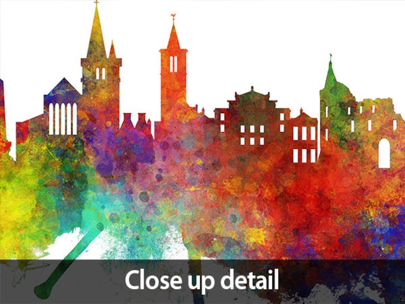 St Andrews Skyline, St Andrews Scotland Cityscape Art Print Poster ...