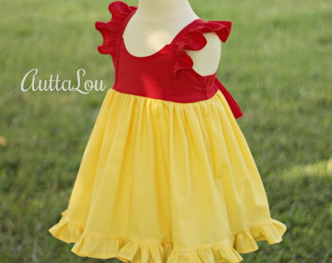Red and Yellow Bear Dress - Bear Costume - Bear in Red Shirt - Red and ...
