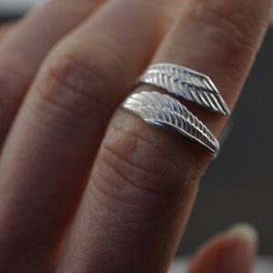Feather Ring - Solid Sterling Silver - Adjustable Bohemian Leaf Ring ...