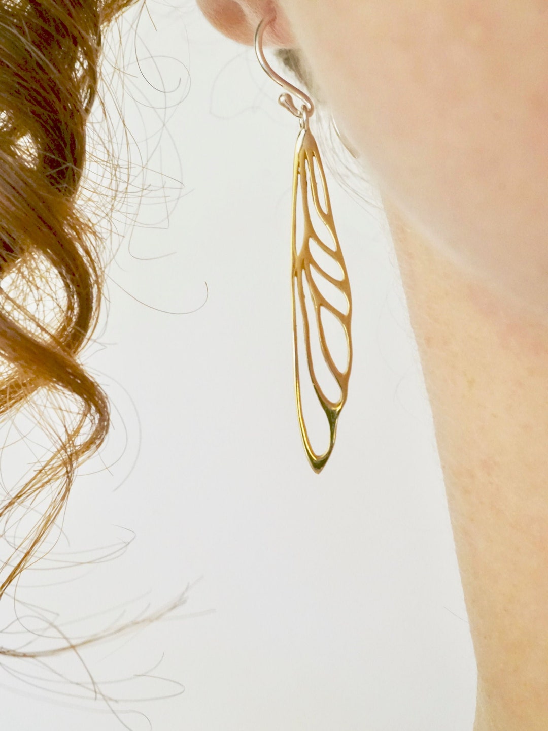 Dragonfly Wing Dangle Earrings Gold-tone Bee Wing Jewelry - Etsy