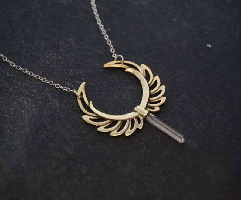 Phoenix Feather Necklace With 14K Gold Filled Chain and Clear - Etsy