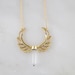 Phoenix Feather Necklace With 14K Gold Filled Chain and Clear Quartz ...