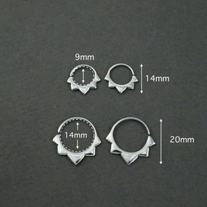 Tiny Sunflower 9mm Petal Sleeper Hoops - Cartilage, Helix, Daith ...