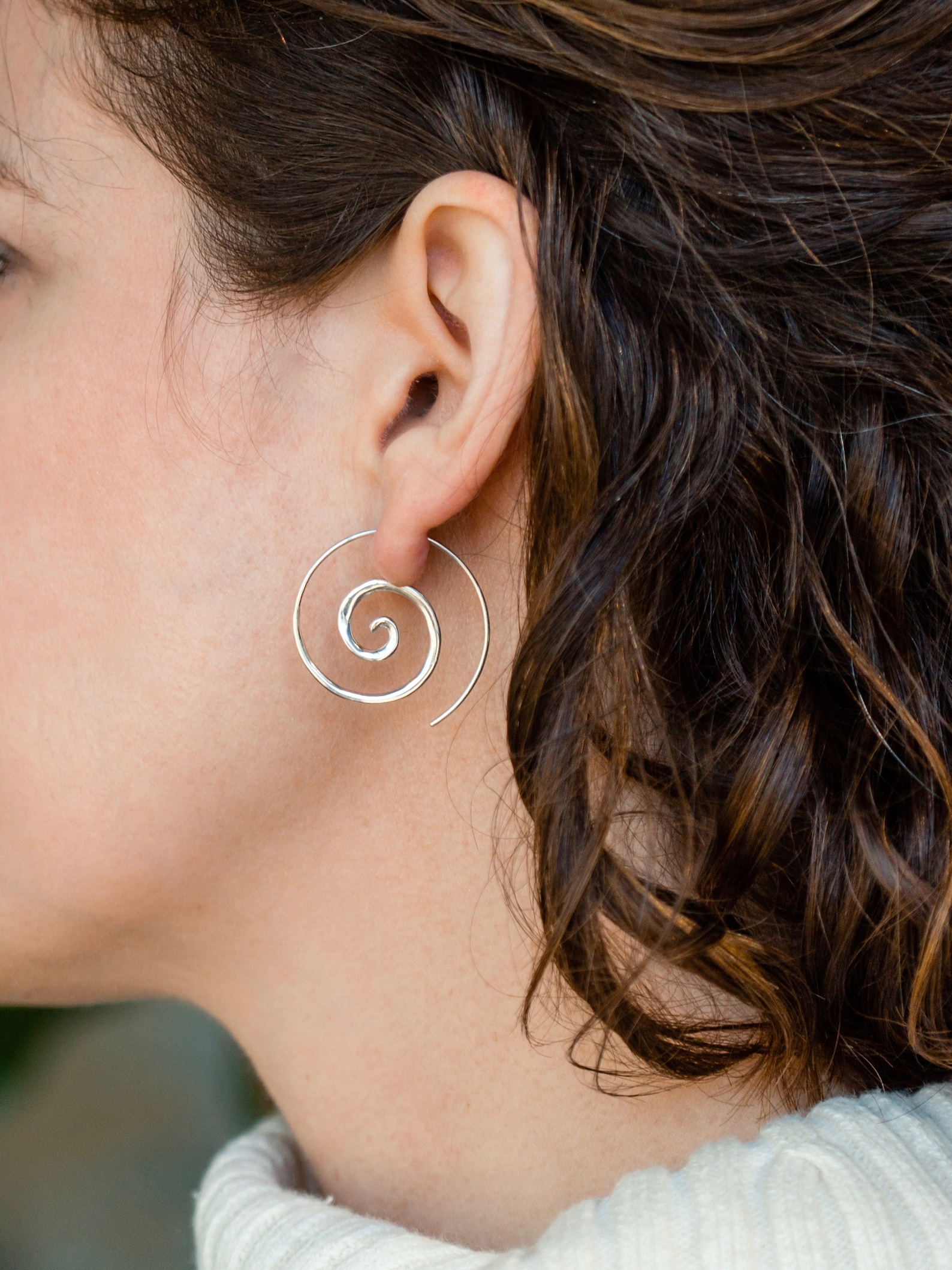 Spiral Earrings Solid Sterling Silver Small 1.25 - Etsy