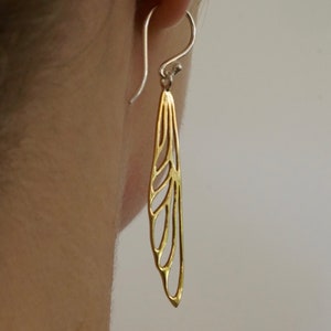 Dragonfly Wing Dangle Earrings - Gold-tone Bee Wing Jewelry - Etsy