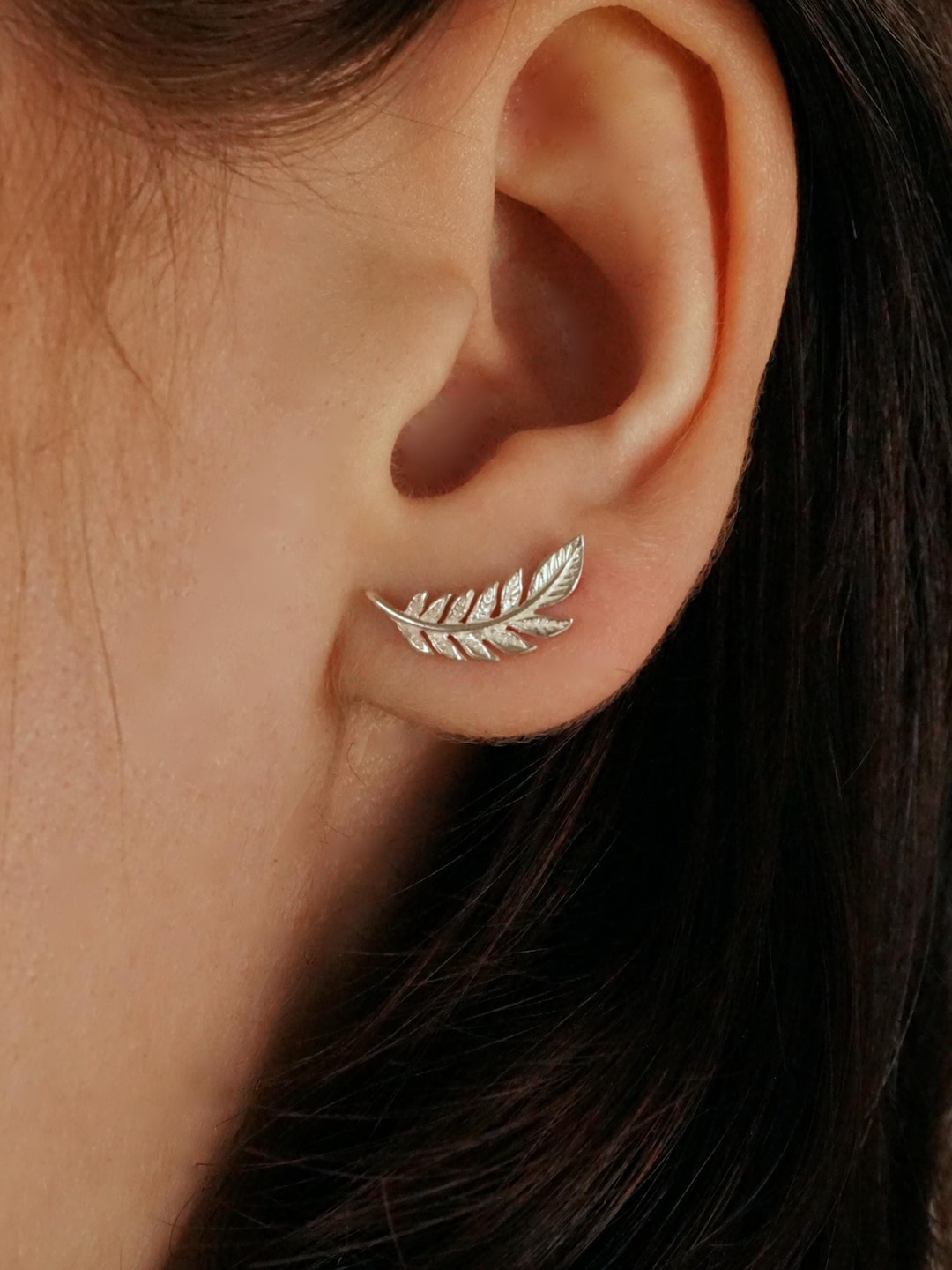 Tiny Leaf Studs - Solid Sterling Silver - Nature Jewelry - Olive Leaf ...