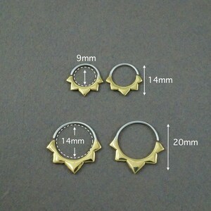 Tiny Sunflower 9mm Petal Sleeper Hoops - Cartilage, Helix, Daith ...