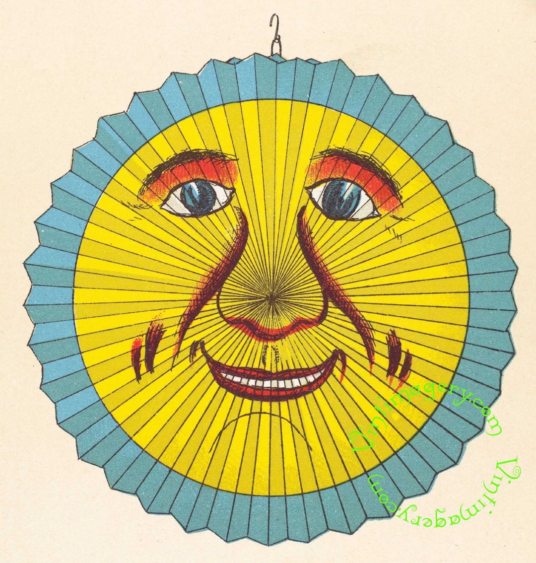 Sun Moon Stars - Paper Lantern No. 3, From 1880 - Etsy