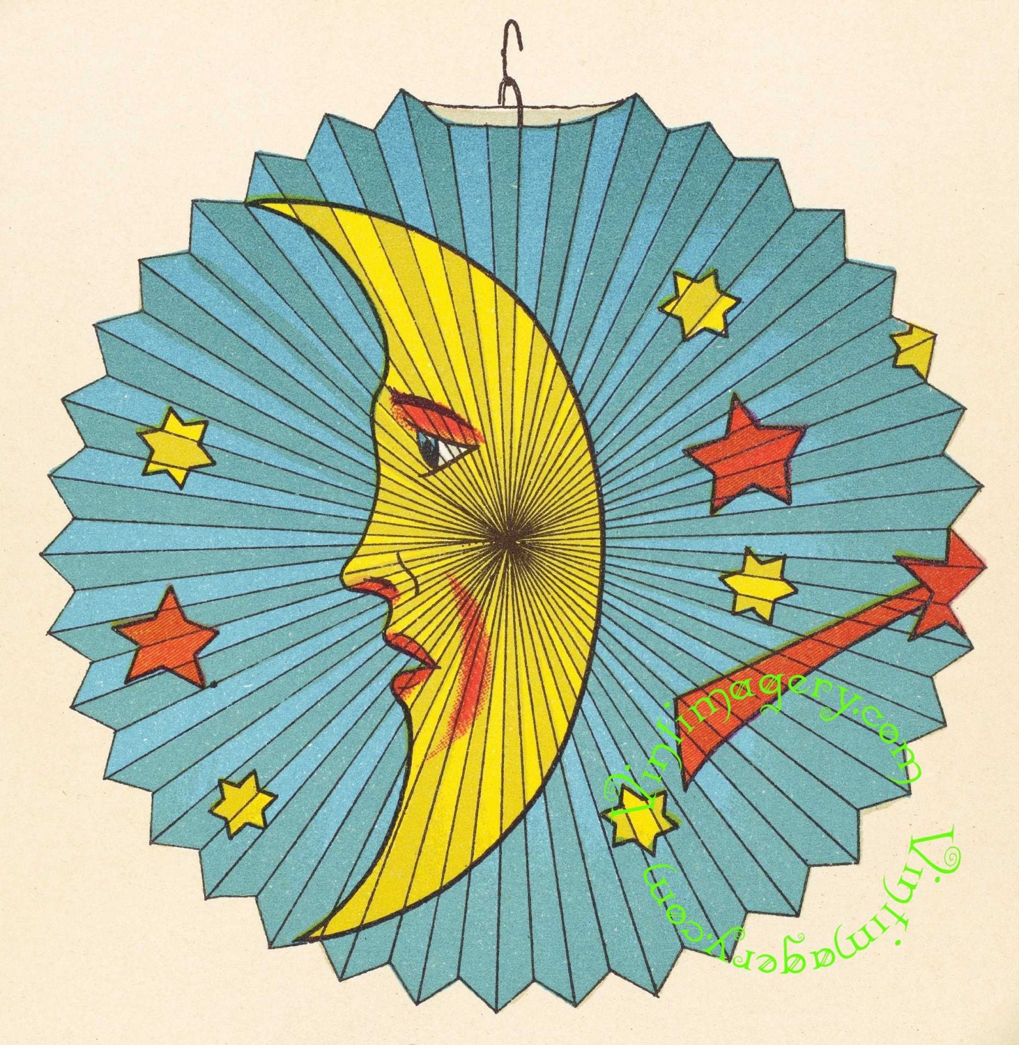 Sun Moon Stars - Paper Lantern No. 2, From 1880 - Etsy
