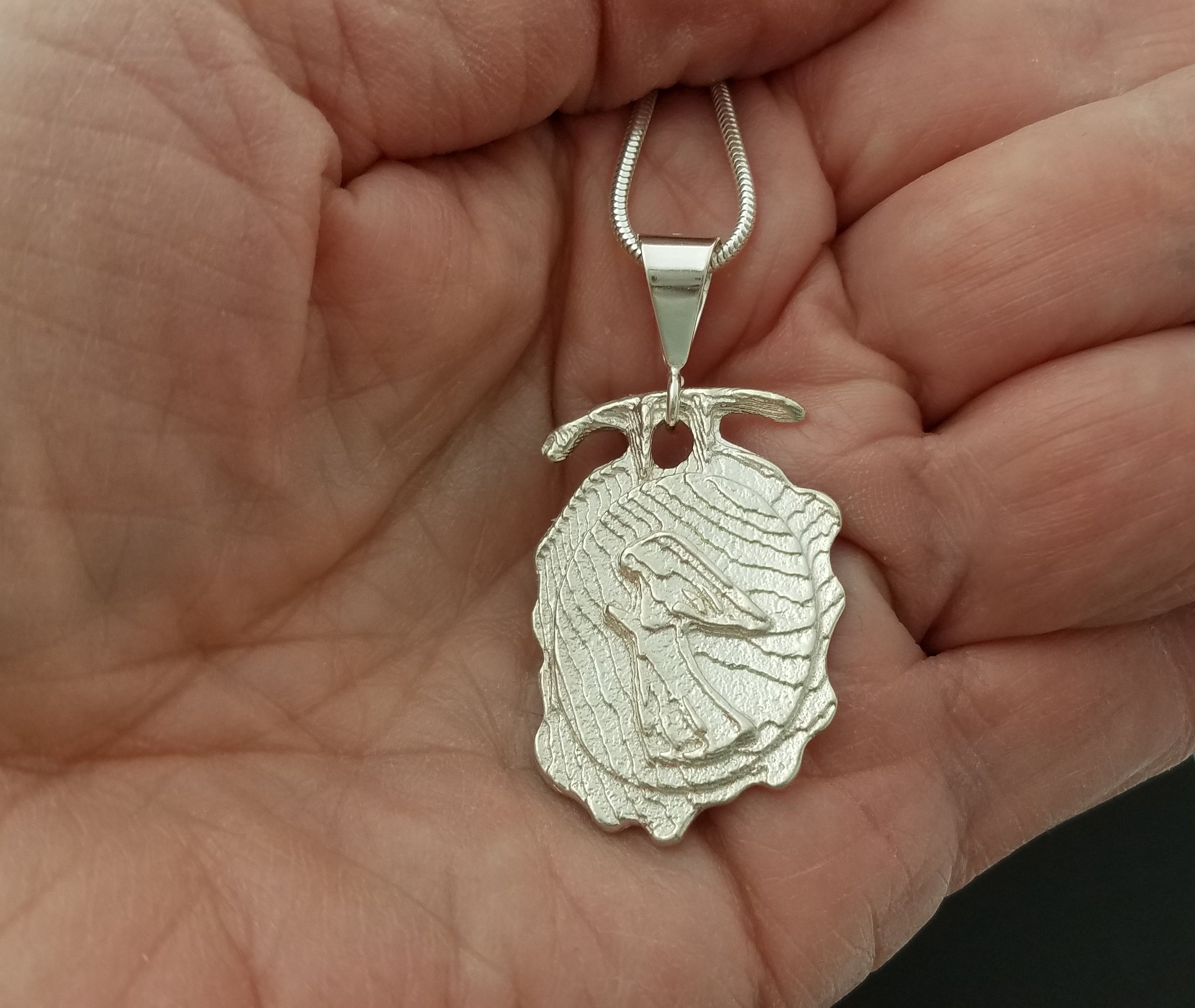 Cuttlefish Cast Sterling Silver Angel Pendant - Etsy