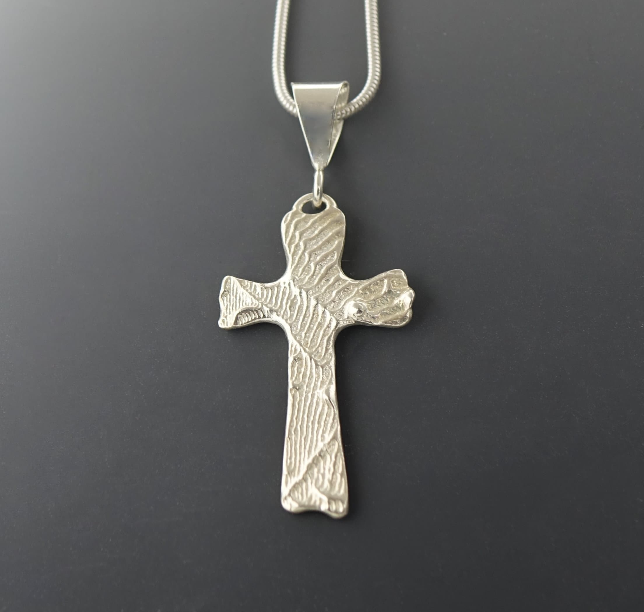 Cuttlefish Cast Sterling Silver Cross Pendant - Etsy