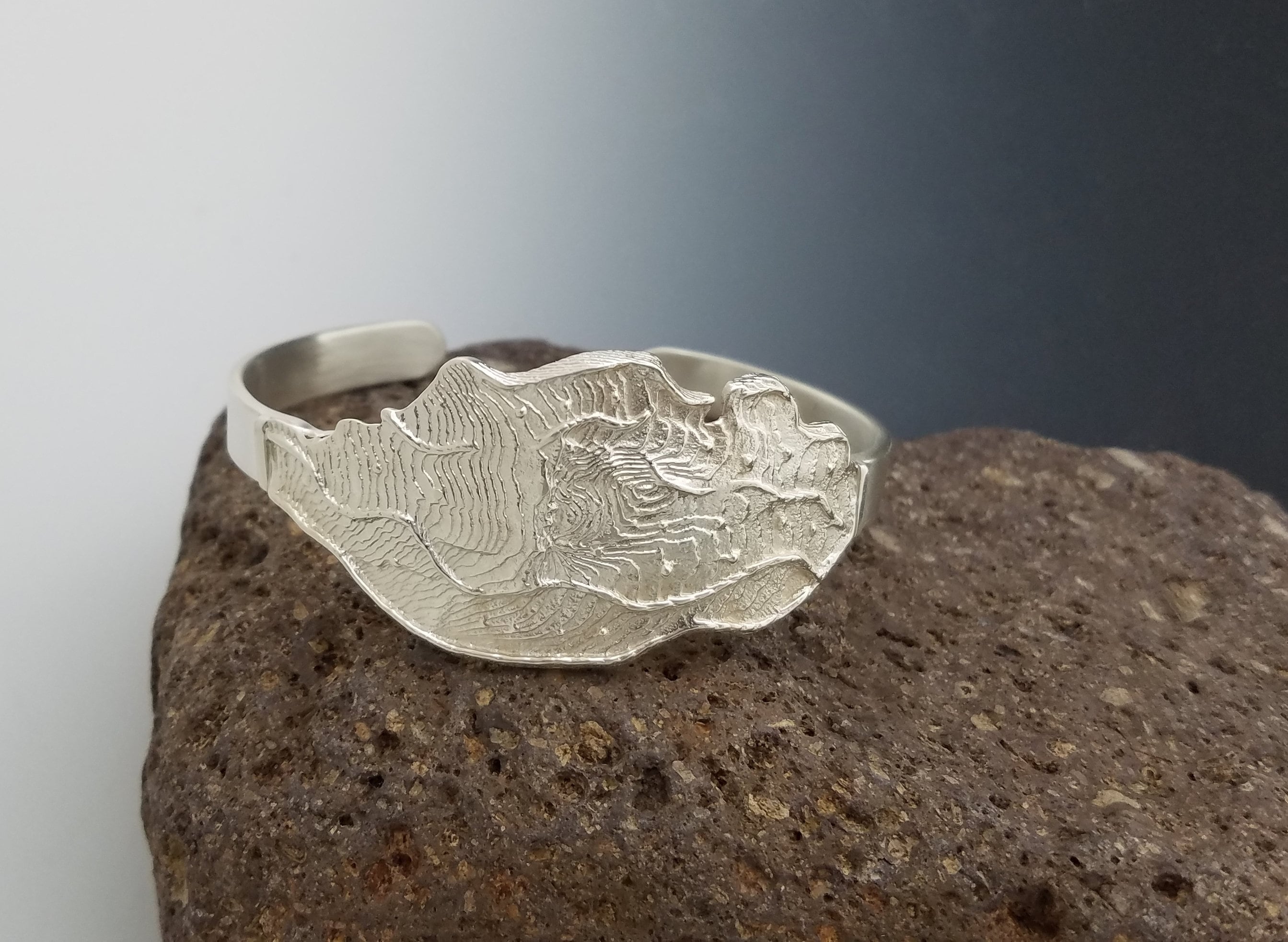 Cuttlefish Cast Sterling Silver Cuff Bracelet: Carved Texture Statement ...