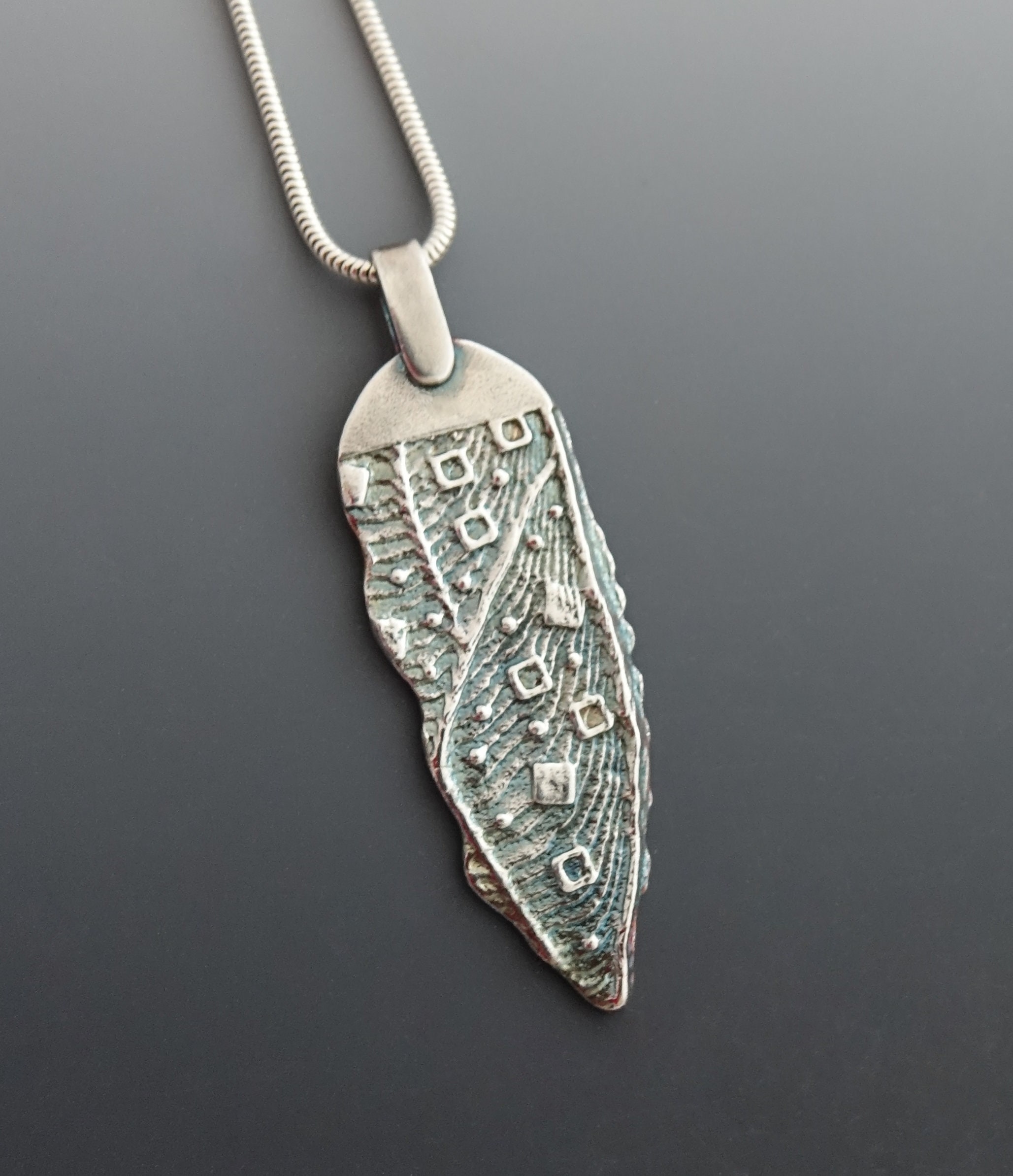 Cuttlefish Cast - Sterling Silver - Feather Pendant - Spiritual Jewelry ...