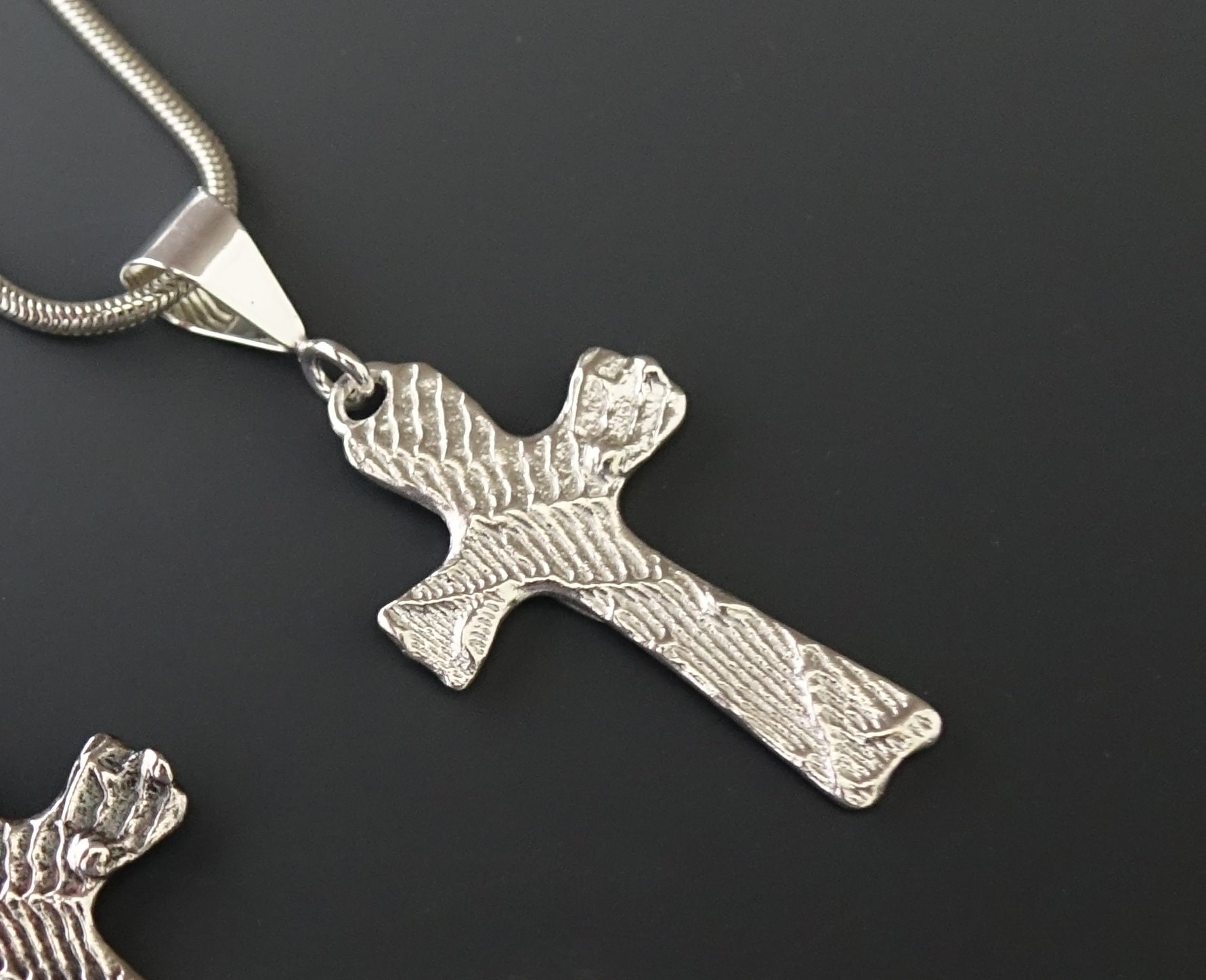 Cuttlefish Cast Sterling Silver Cross Pendant - Etsy