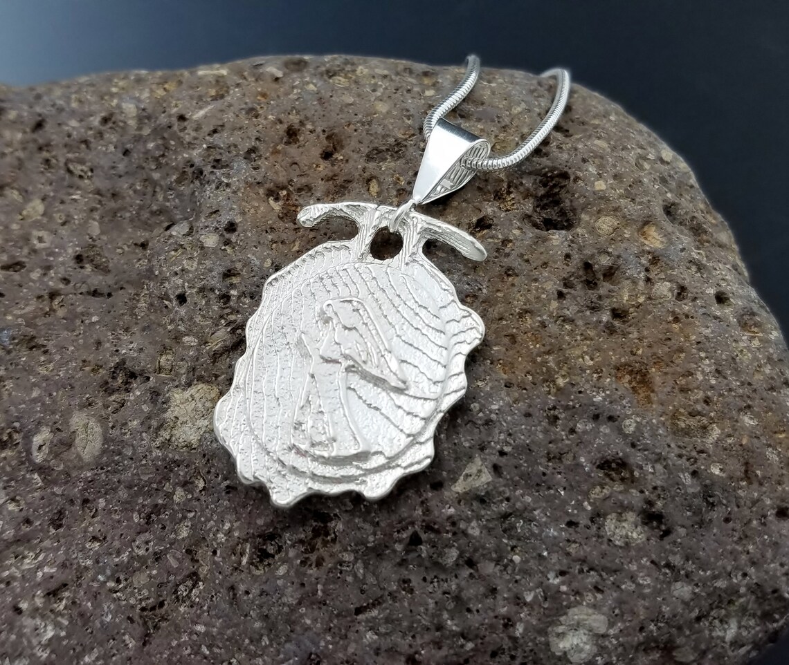 Cuttlefish Cast Sterling Silver Angel Pendant - Etsy