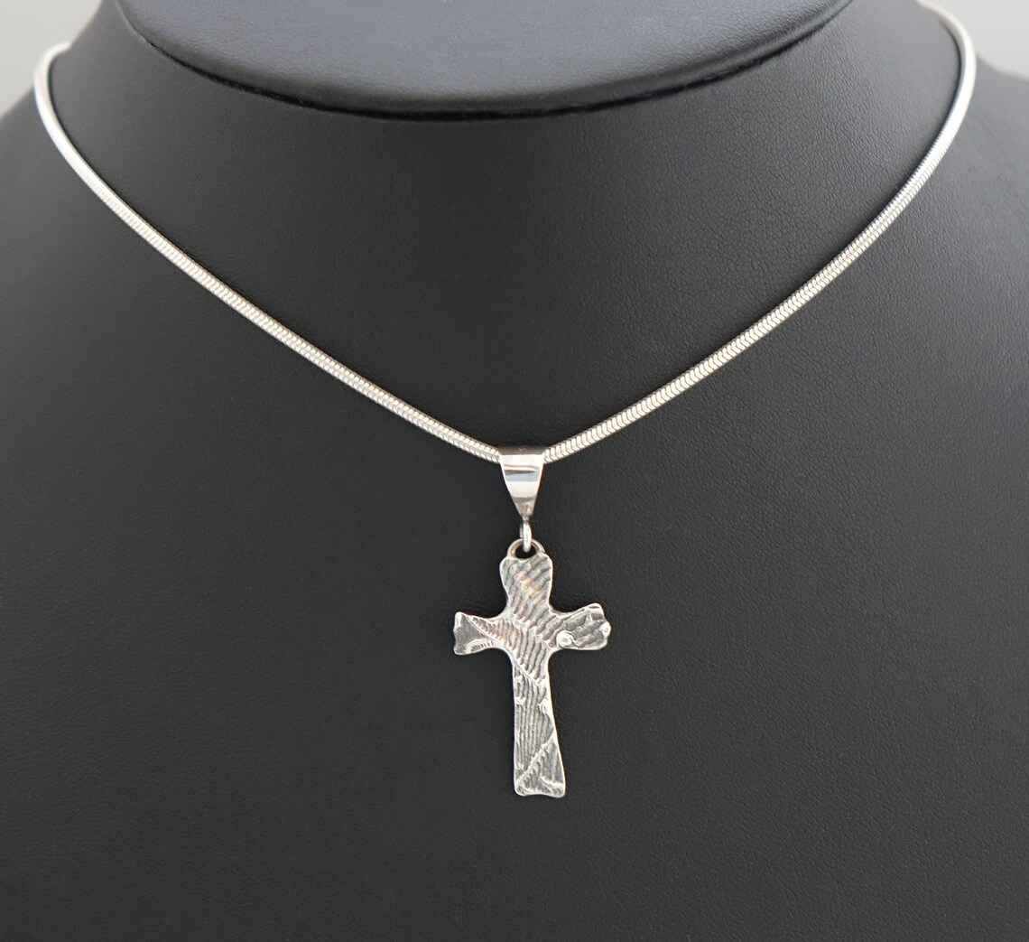 Cuttlefish Cast Sterling Silver Cross Pendant - Etsy