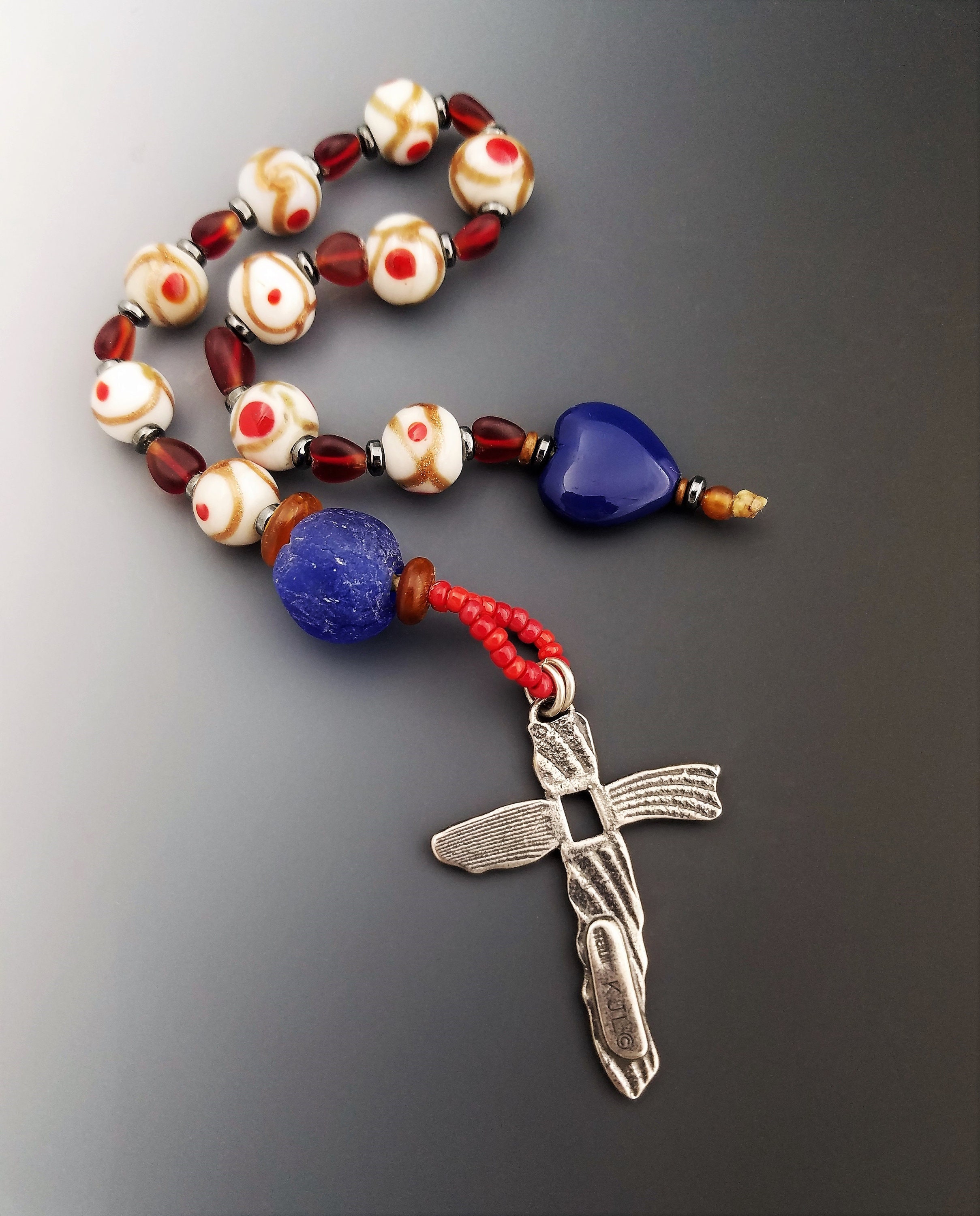 Prayer Chaplet - Prayer Beads - Meditation Aid - Cuttlefish Cast Silver ...