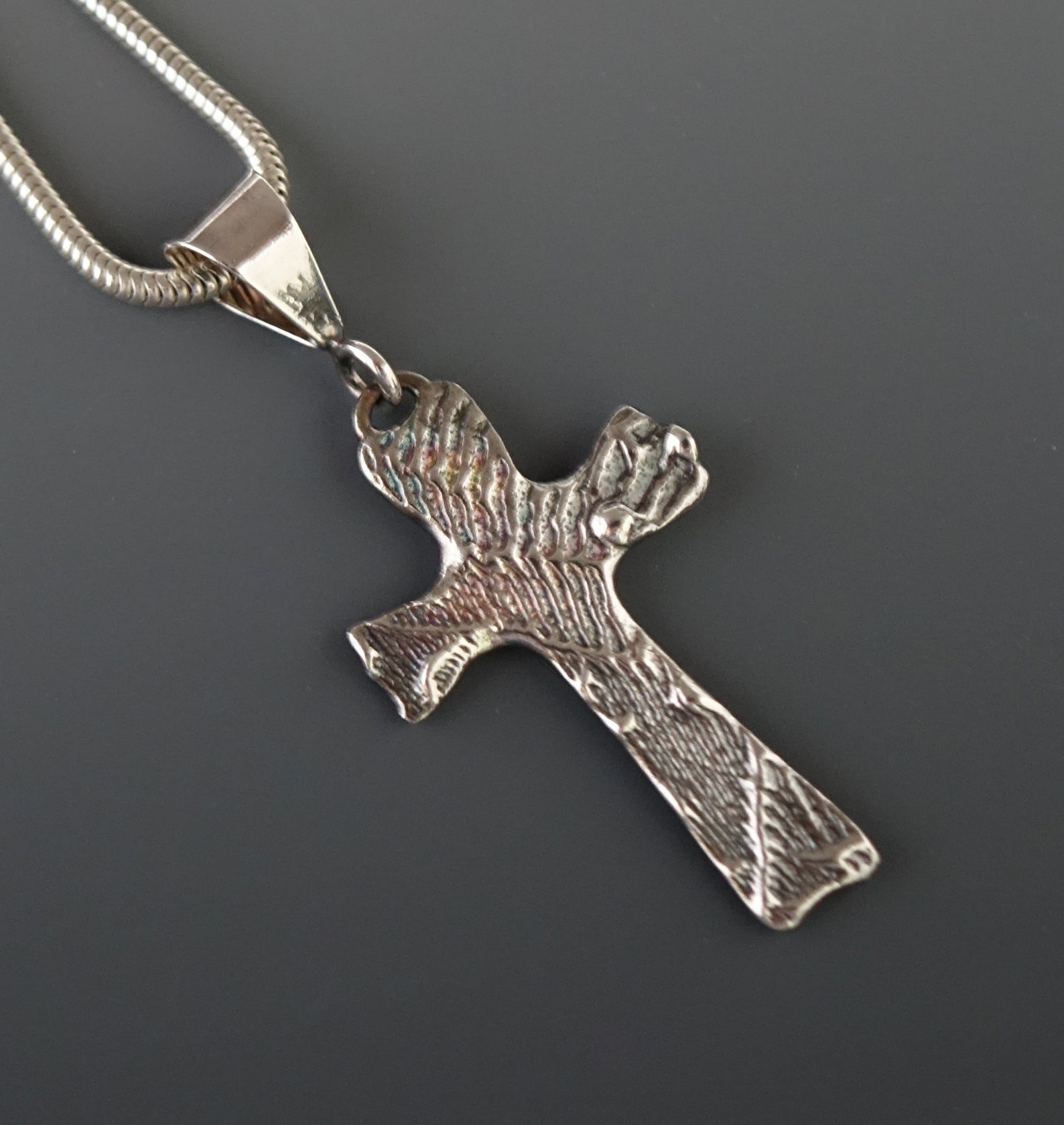 Cuttlefish Cast Sterling Silver Cross Pendant - Etsy