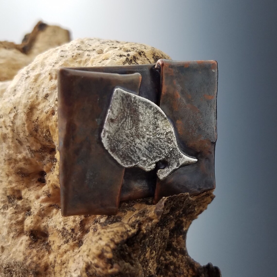 Fold Formed Copper Brooch Mixed Metal Brooch Abstract Fish - Etsy