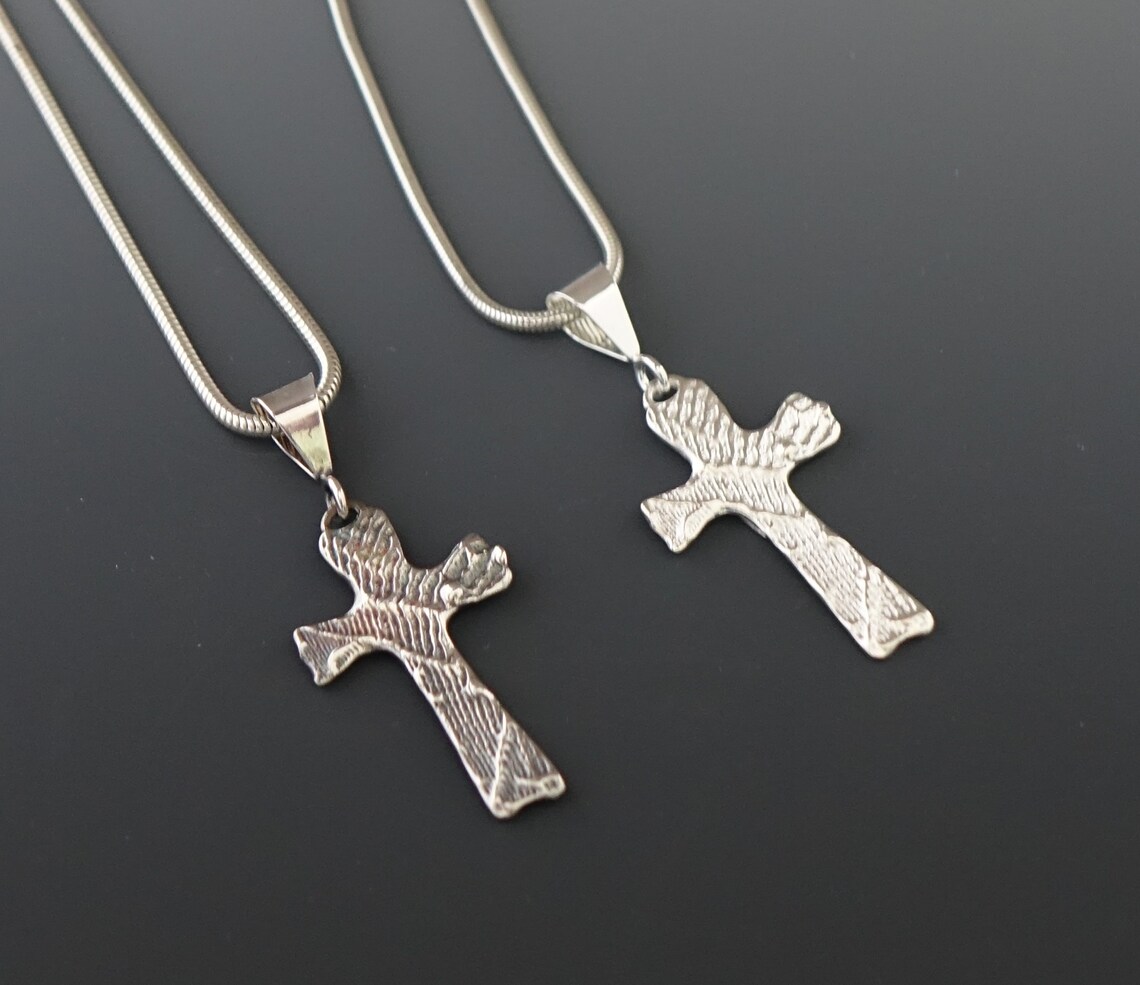 Cuttlefish Cast Sterling Silver Cross Pendant - Etsy