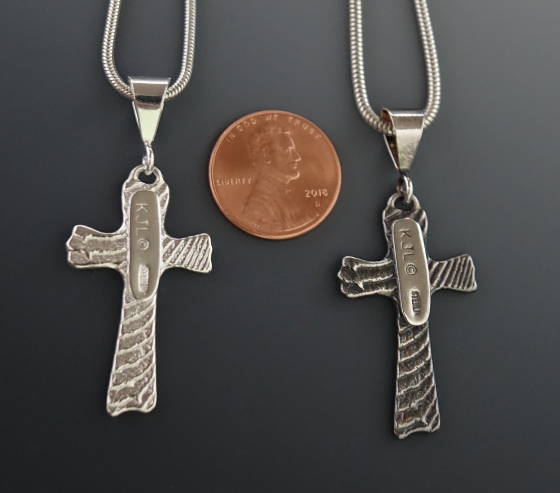 Cuttlefish Cast Sterling Silver Cross Pendant - Etsy