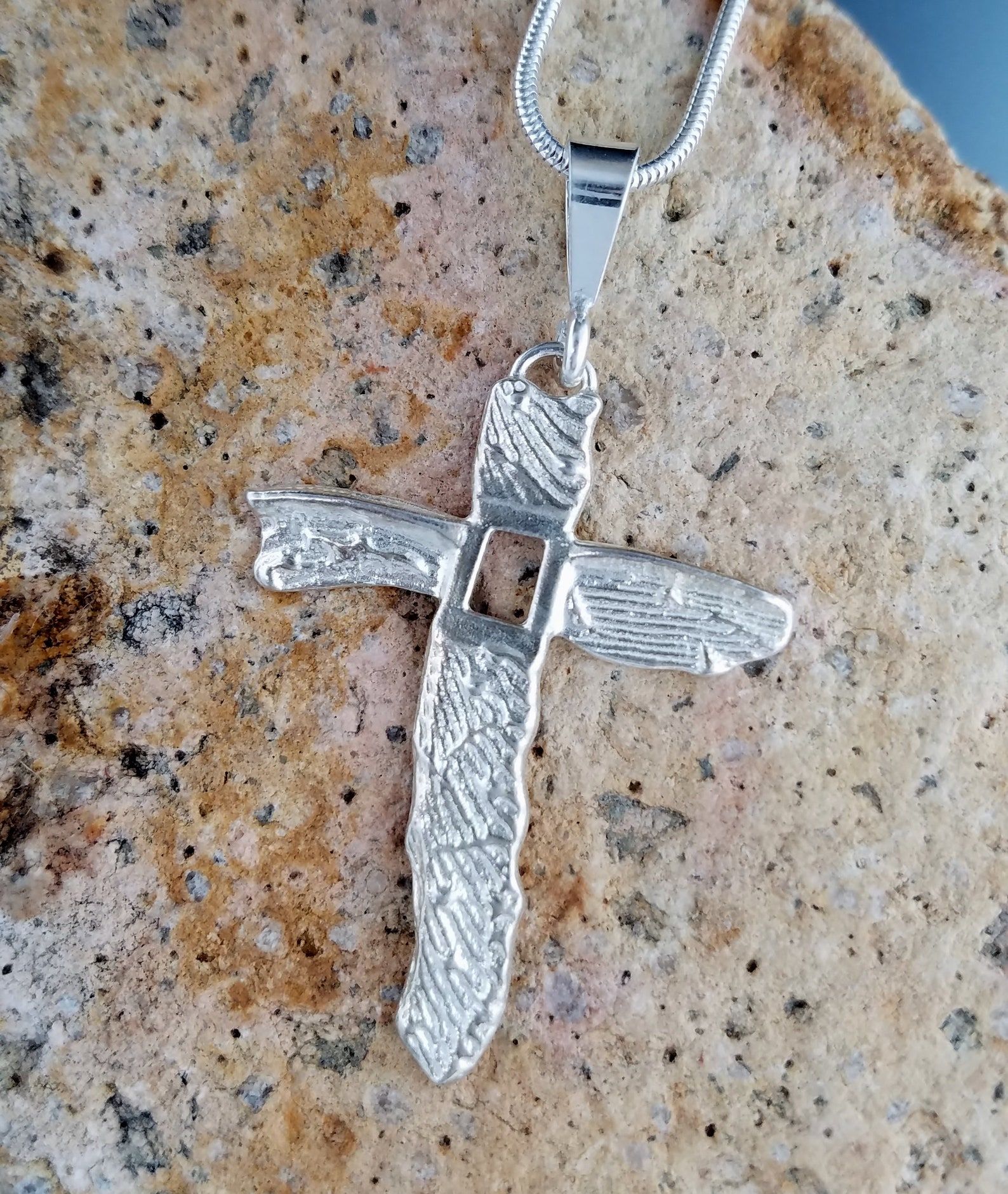 Cuttlefish Cast Sterling Silver Cross Pendant: Christian Religious ...