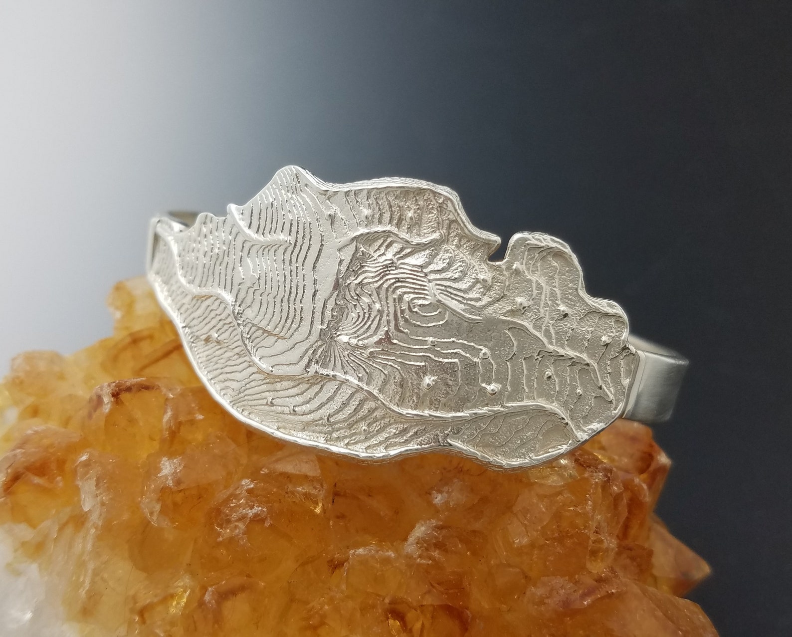 Cuttlefish Cast Sterling Silver Cuff Bracelet: Carved Texture Statement ...