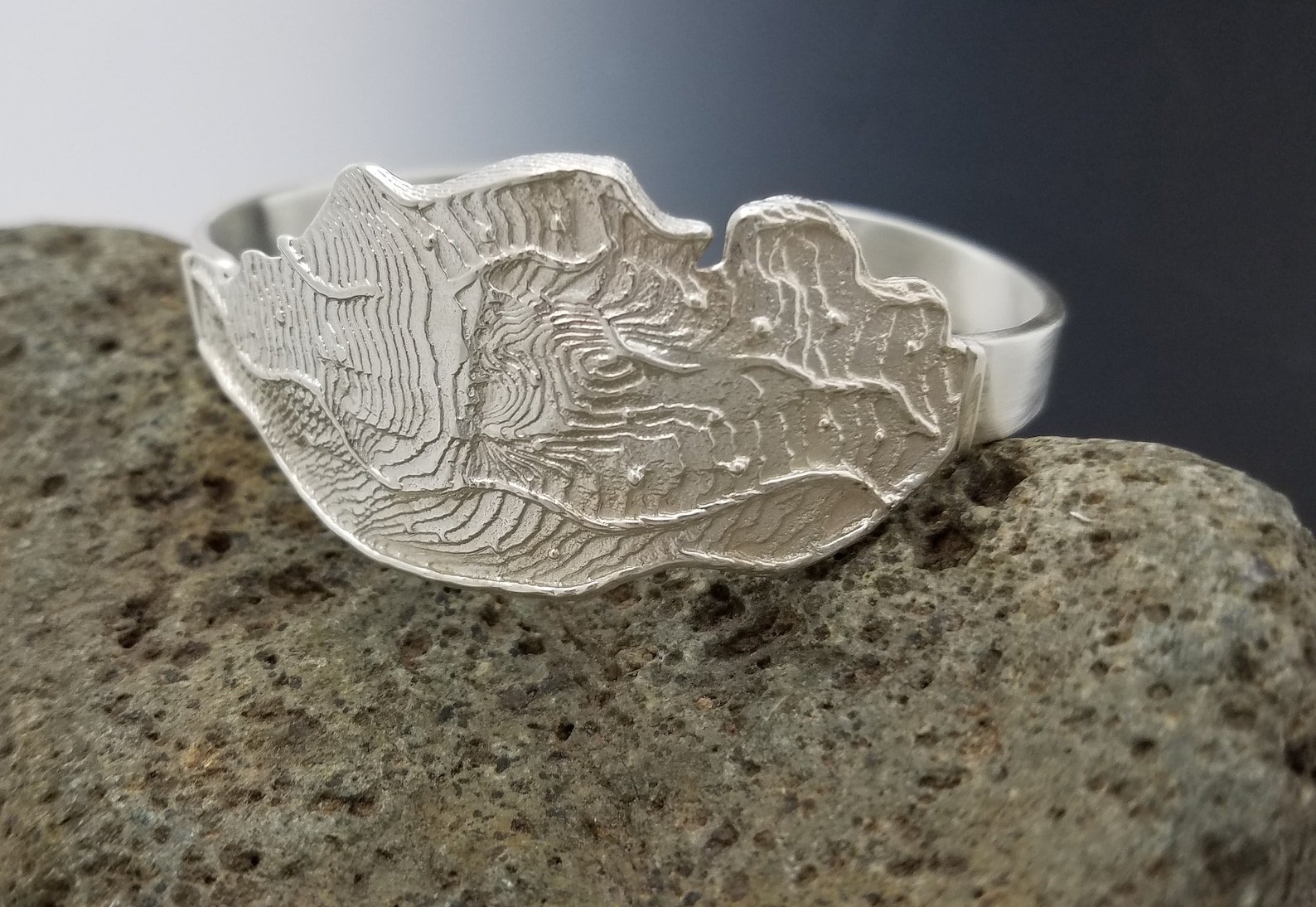 Cuttlefish Cast Sterling Silver Cuff Bracelet: Carved Texture Statement ...