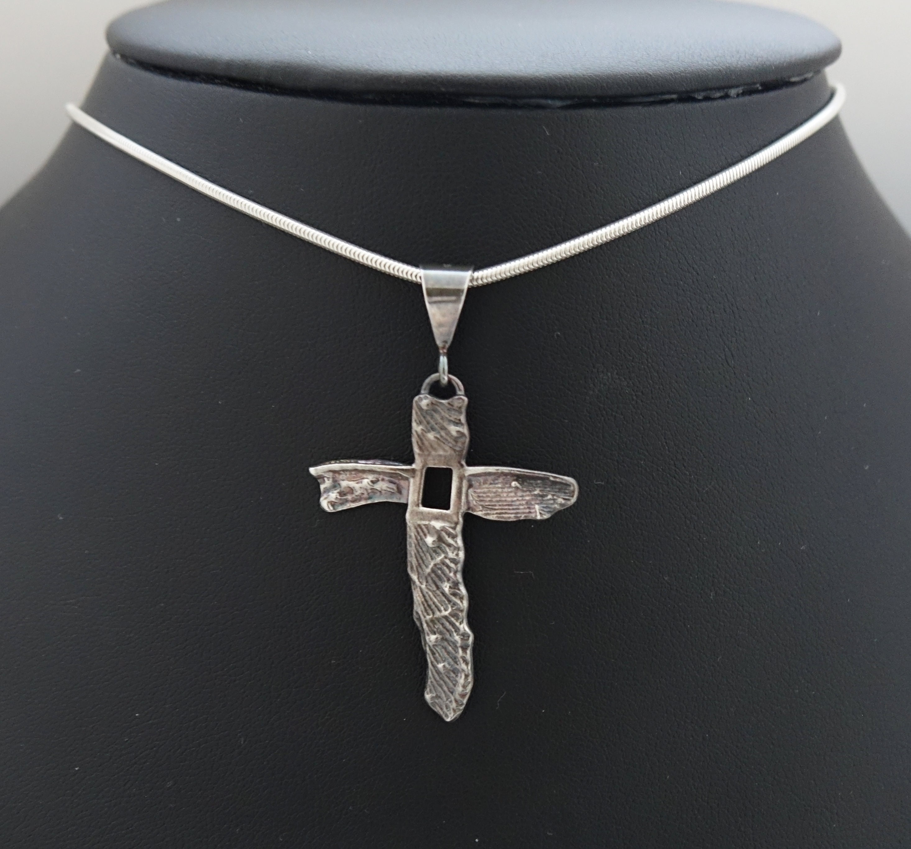 Cuttlefish Cast Sterling Silver Cross Pendant: Christian Religious ...