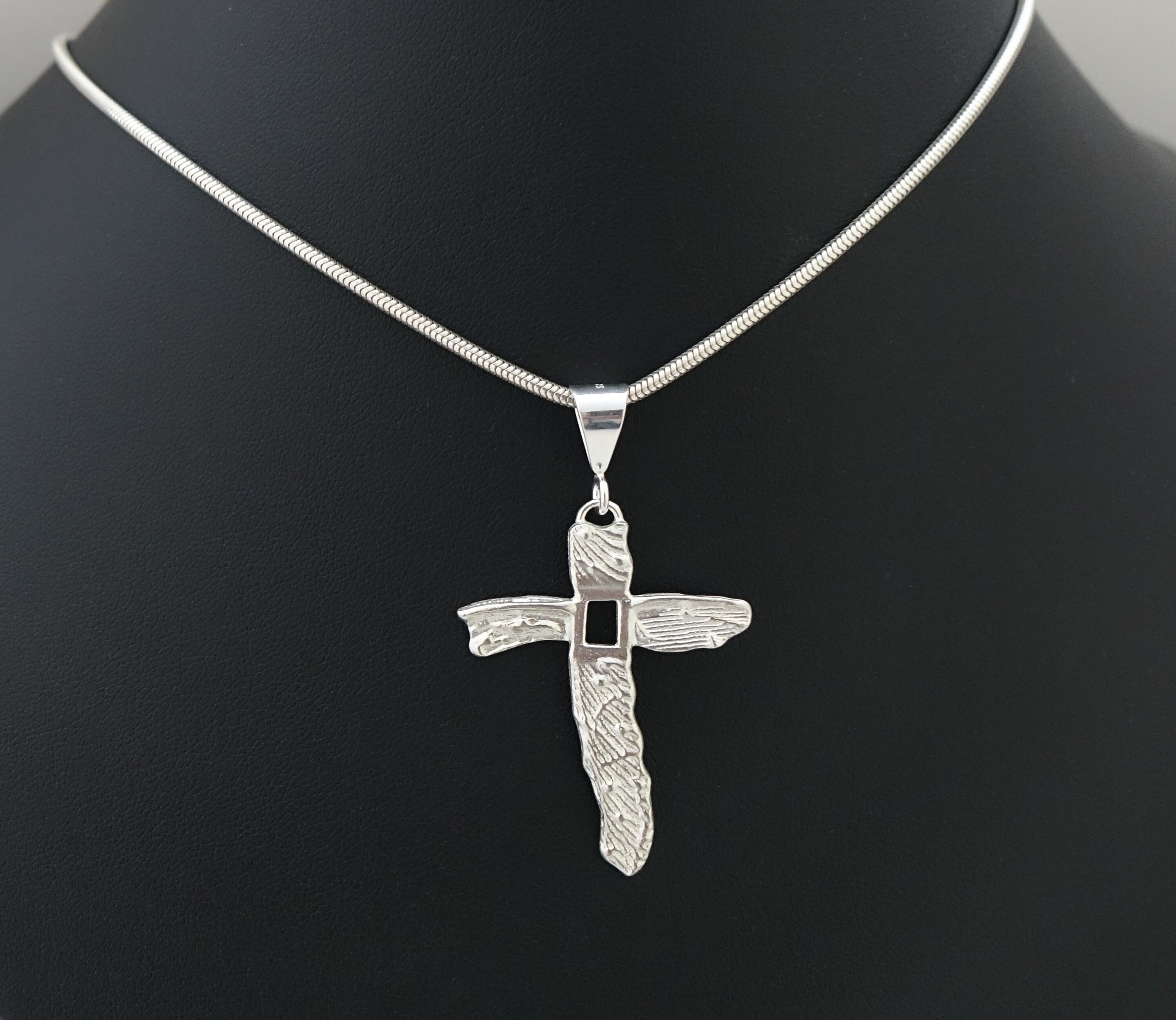 Cuttlefish Cast Sterling Silver Cross Pendant: Christian Religious ...