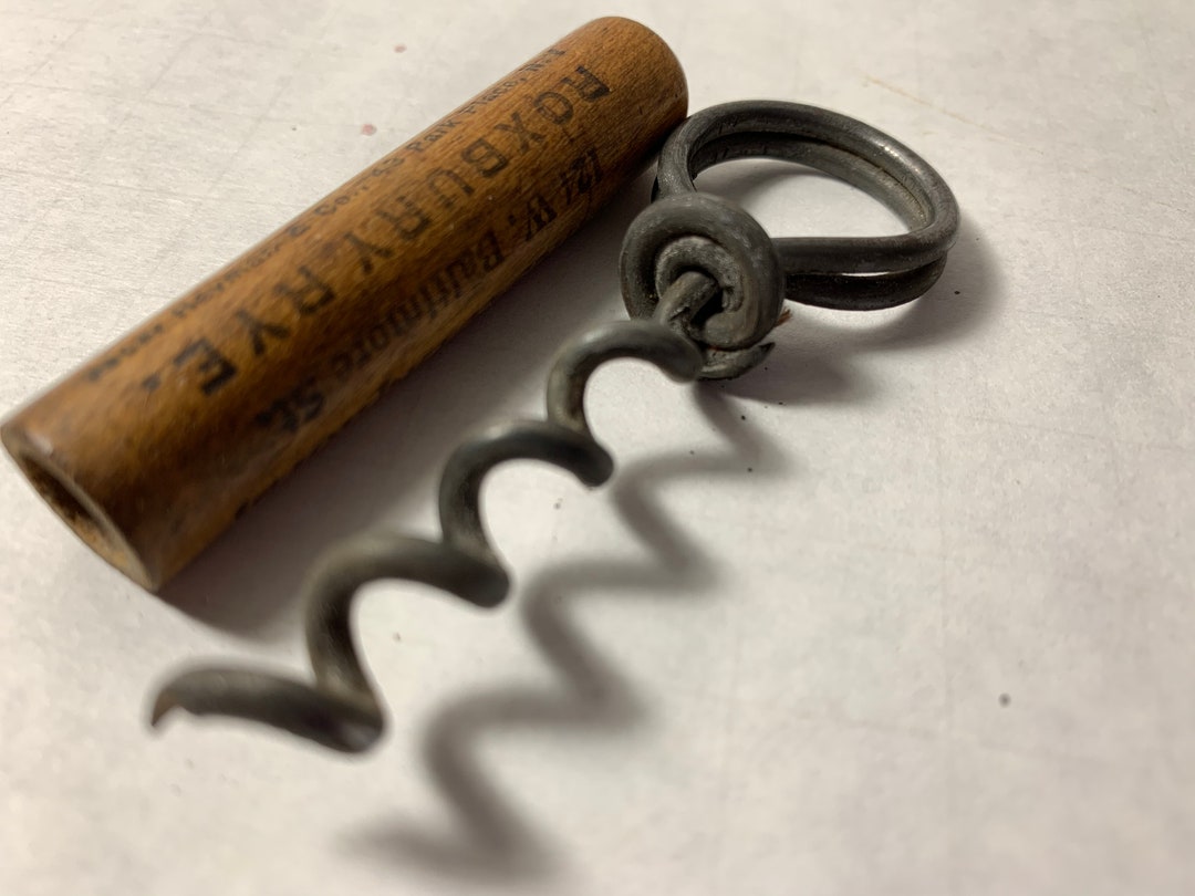 Rare Antique Wire Corkscrew With Wooden Sheath-1800s-one Finger Clough ...