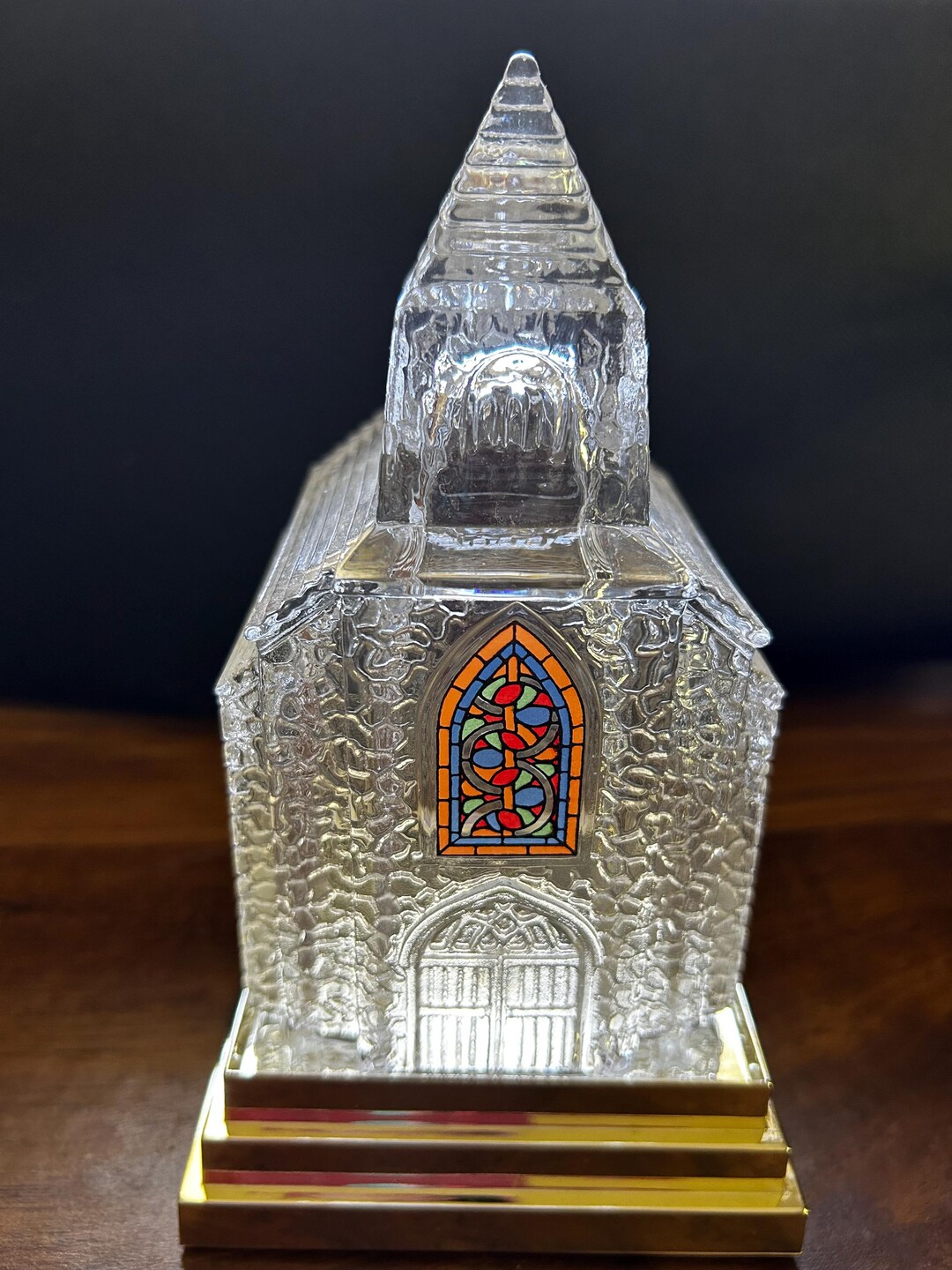 Lighted Crystal Church With Stained Glass Window-christmas Village ...