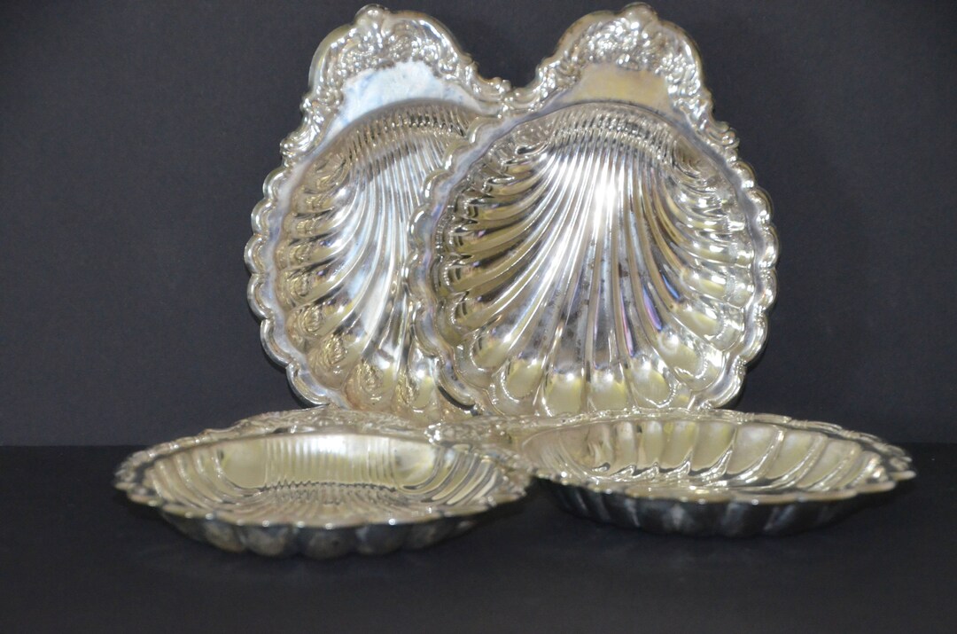 Silver Shell Bowls-party Serving Ware-bonbon Trays-entertaining-open ...