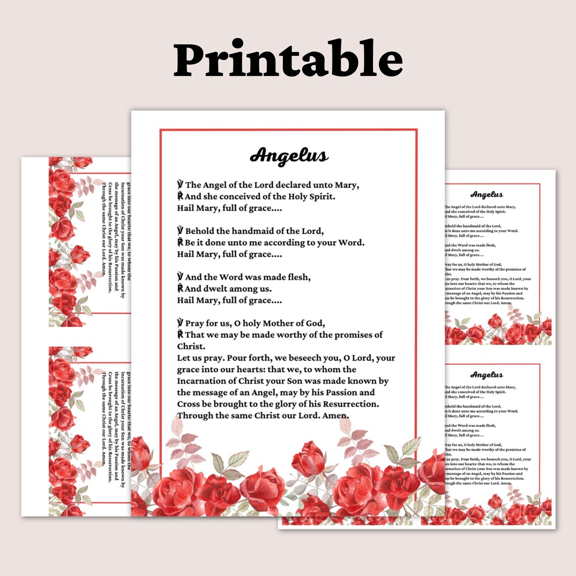 Angelus Prayer Printable - Etsy