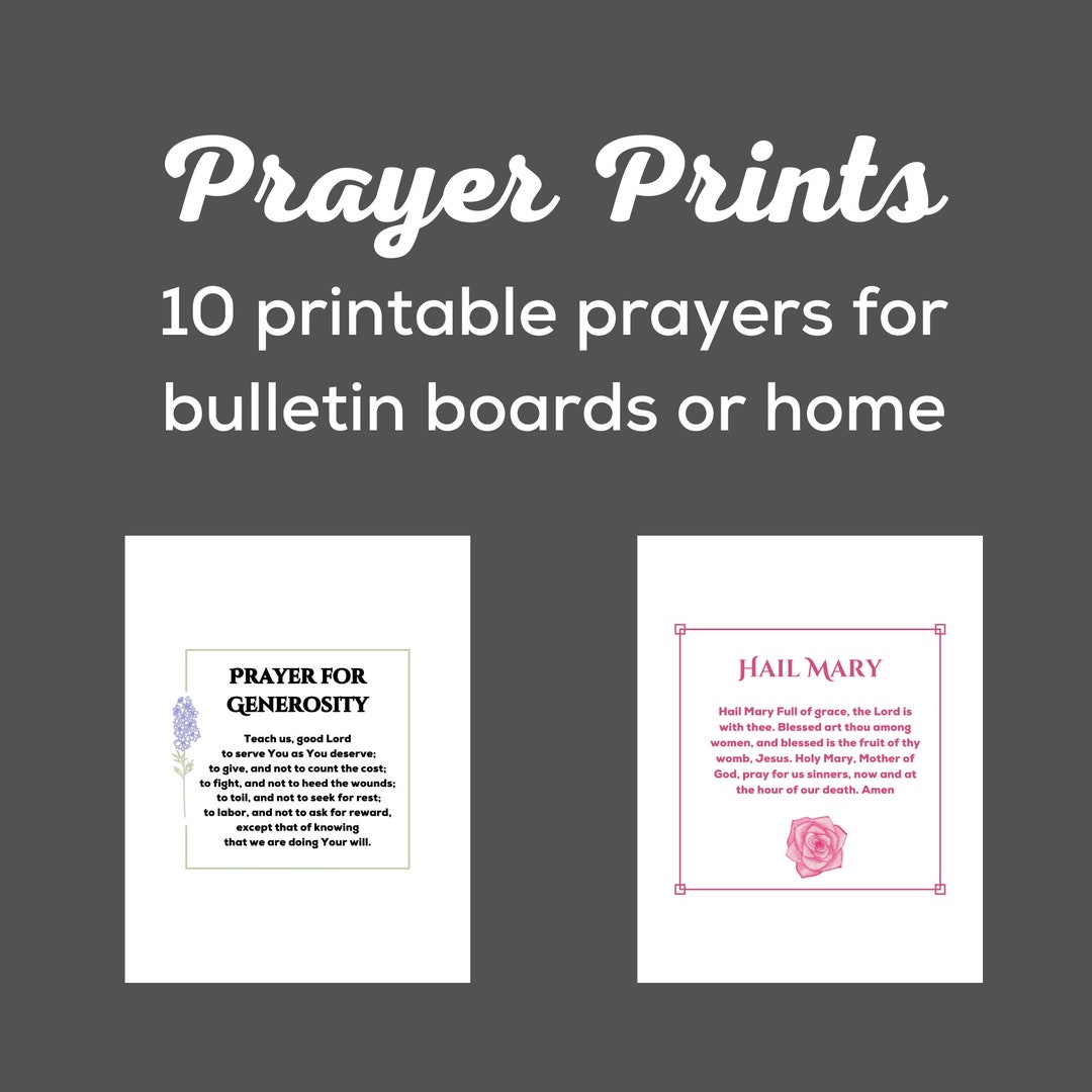 Prayer Printables for Bulletin Board or Home Display - Etsy