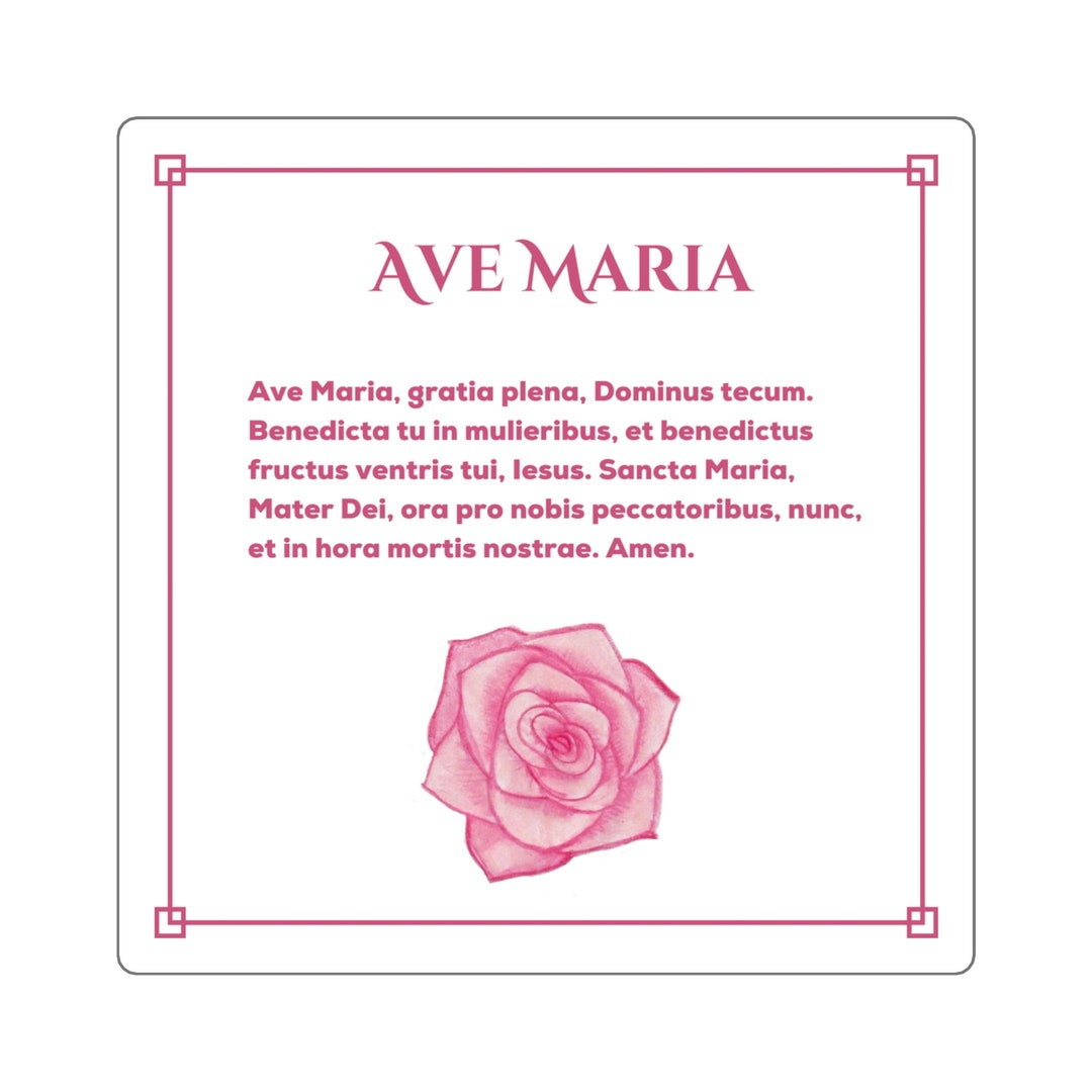 Ave Marie Rose Square Stickers - Etsy