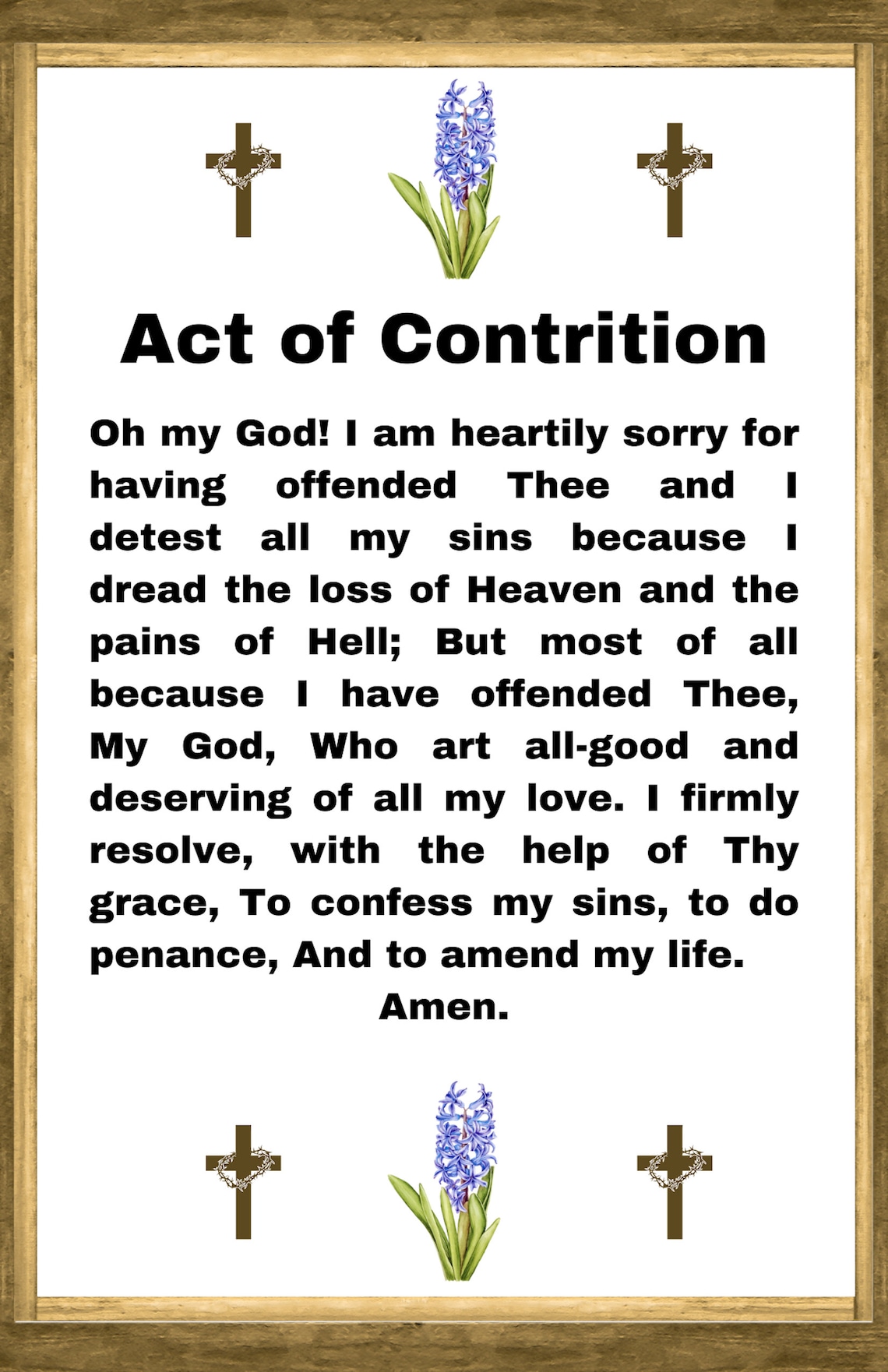 Prayer Printable Acts of Faith Hope Love Contrition With - Etsy Australia