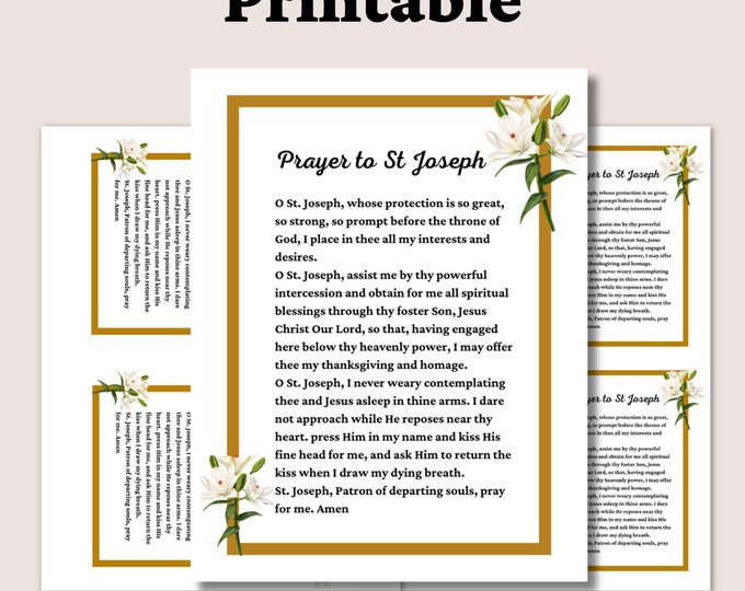 St Joseph Prayer Printable - Etsy