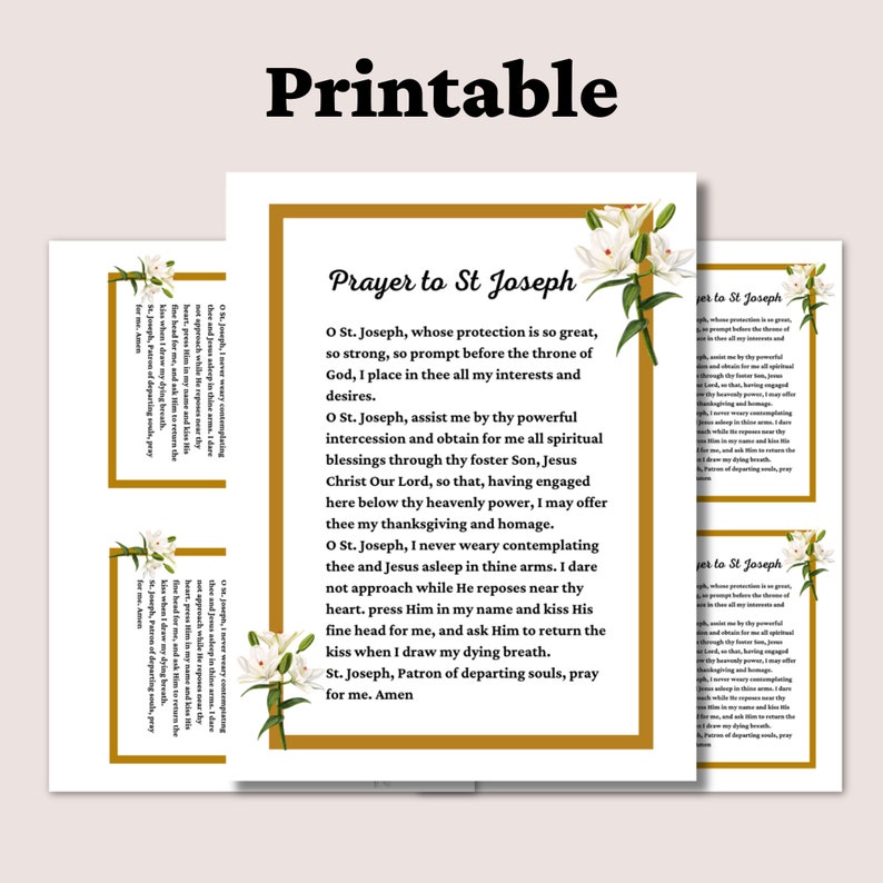 St Joseph Prayer Printable - Etsy