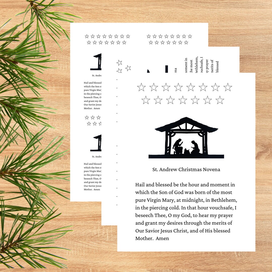 St Andrew Christmas Novena Tracker Printables, 3 Sizes - Etsy