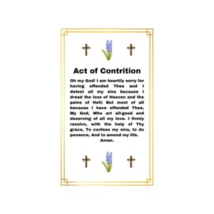 Printable Prayer Holy Cards, Acts of Faith, Hope, Love, Contrition - Etsy
