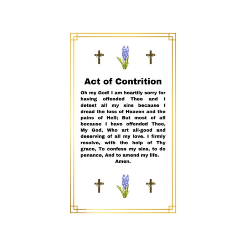 Printable Prayer Holy Cards, Acts of Faith, Hope, Love, Contrition - Etsy