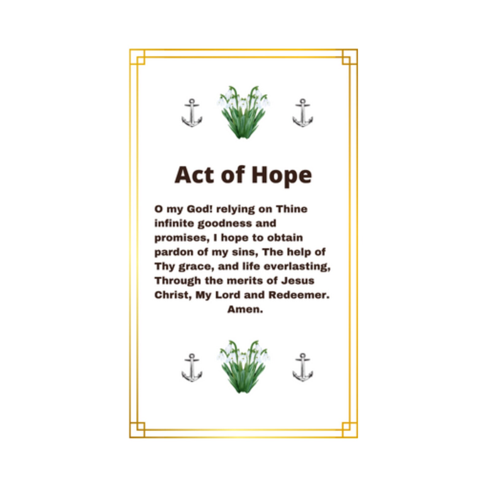 Printable Prayer Holy Cards, Acts of Faith, Hope, Love, Contrition - Etsy