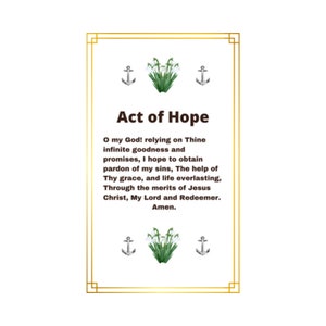 Printable Prayer Holy Cards, Acts of Faith, Hope, Love, Contrition - Etsy
