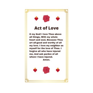 Printable Prayer Holy Cards, Acts of Faith, Hope, Love, Contrition - Etsy